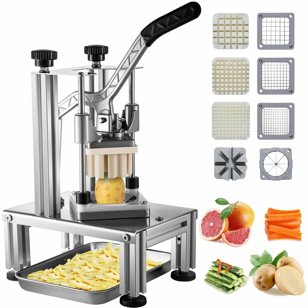 Овощерезка, Картофелерезка для нарезки картофеля фри, Слайсер для овощей и фруктов, измельчитель тяжелых кубиков, 4 лезвия
