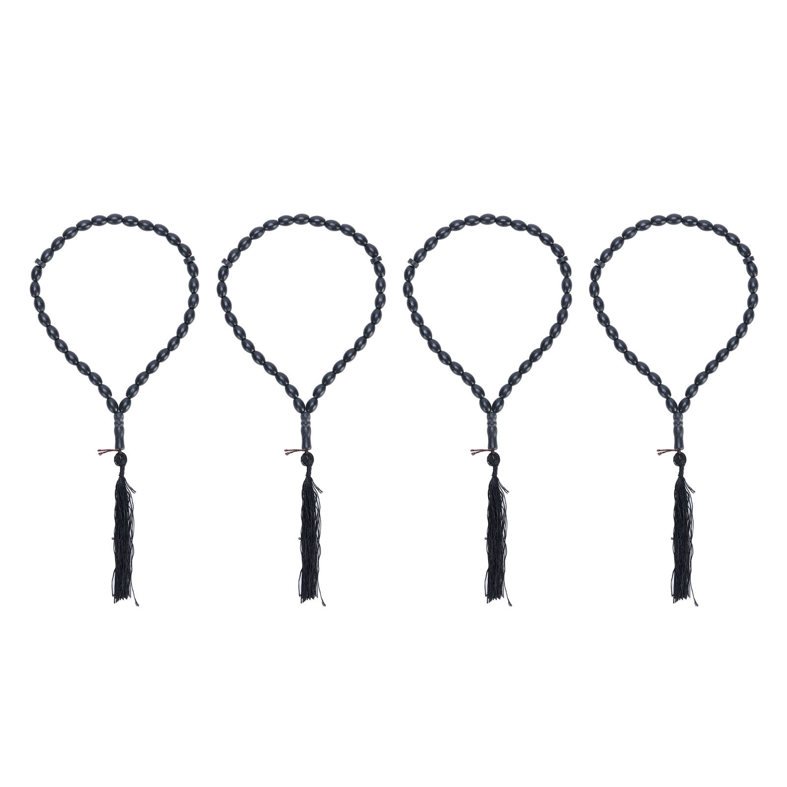 4 шт. Браслеты из бисера 33 овальные черные бусинки Молитвенные бусинки Ожерелье для праздничного настоящего автомобиля украшения