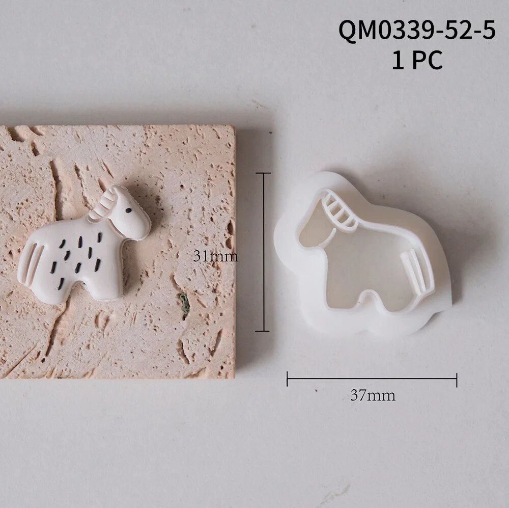 Китайский зодиак, лошадь, фрезы из полимерной глины, китайский Новый год, форма лошади, мягкие керамические глиняные формы, серьги, инструменты для резки ювелирных изделий