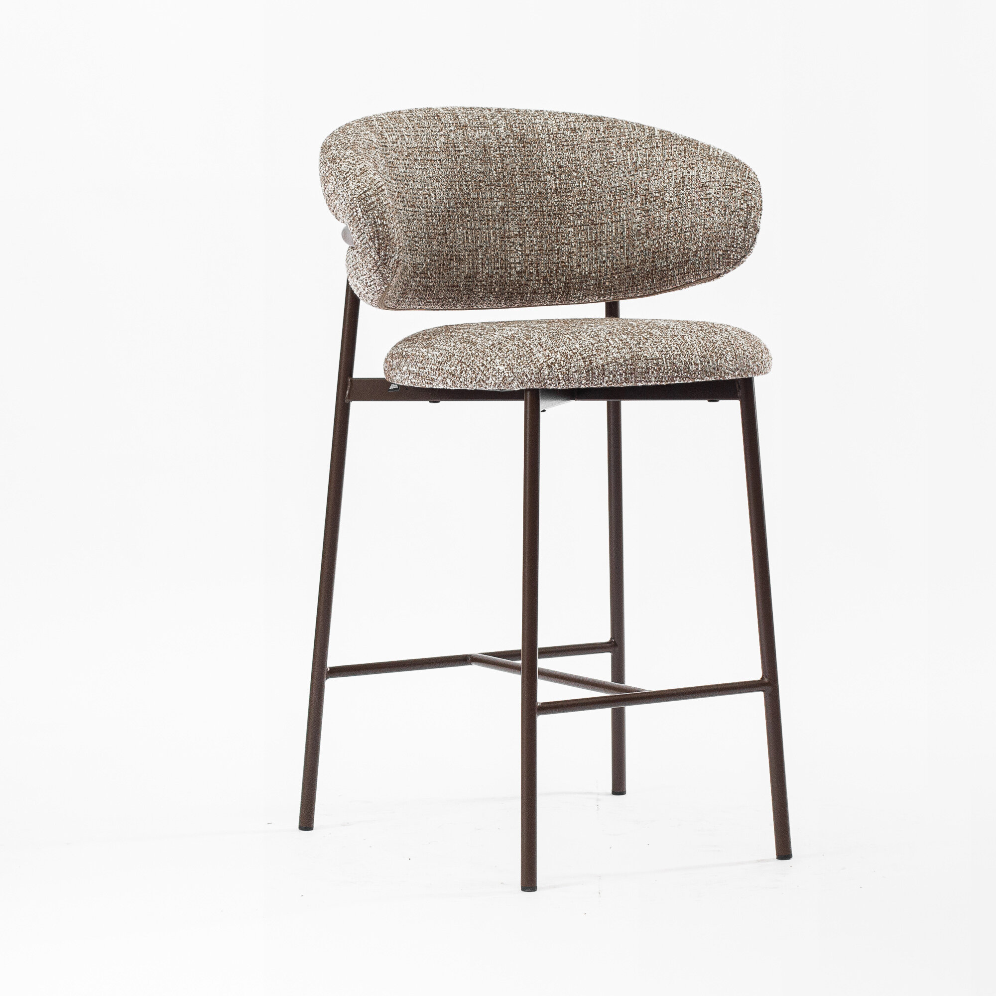 Стул полубарный Феррара бежево-коричневая ткань ножки коричневые для дома/для гостиной/для столовой/для кафе/кухонный стул/стул кухонный