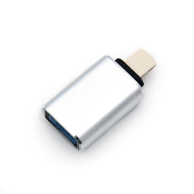 Для Apple iPhone U дисковый адаптер USB3.0 адаптер OTG Lightning конвертер Apple OTG глянцевый серебристый (O3)