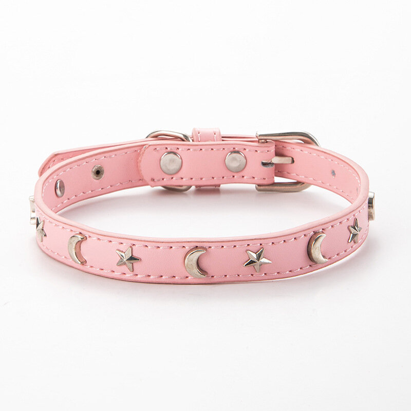 Трансграничная фабрика оптовая продажа домашних животных ошейник кожаный кошка ошейник розовый_Ширина 2,5 см, общая