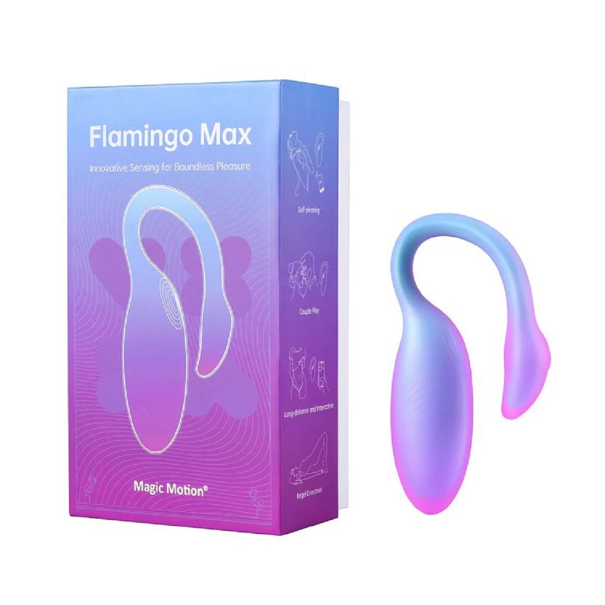 Вибромассажер Magic Motion "Flamingo Max", силикон, водонепроницаемый, синий, 11 см