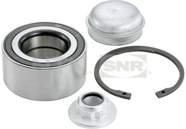 Комплект подшипника передней ступицы SNR R15146 Mercedes W169, W245 04-> болт на месте изначально, в комплектке с гайкой