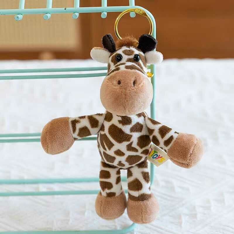 Подвеска-олень из плюша 15 см, детский подарок на день рождения, игрушка-ключевая бусина с темой джунглей