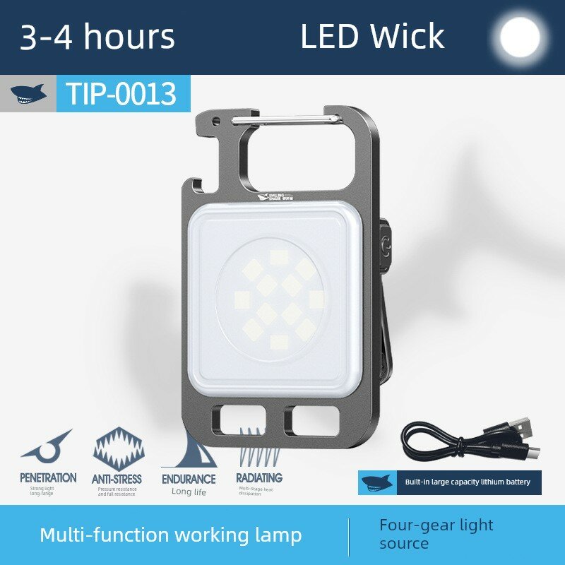 Миниатюрный портативный фонарь-брелок Smiling Shark 0013 для авторемонта, мощный прожектор с сильным магнитным