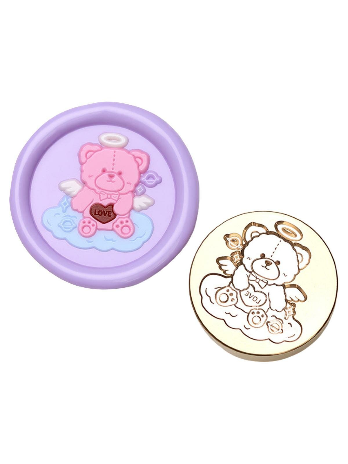 Штамп с восковой печатью маленького медведя Винтажная головка штампа для печати конверта с письмом