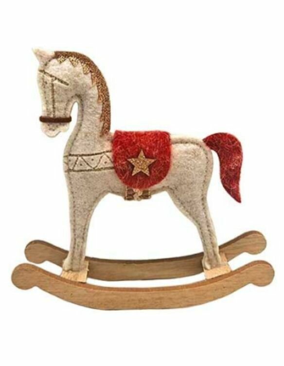 Украшение новогоднее Феникс "Символ года 2026. Лошадь-качалка", полиэстер, МДФ, 16х16х3.5 см (94534)