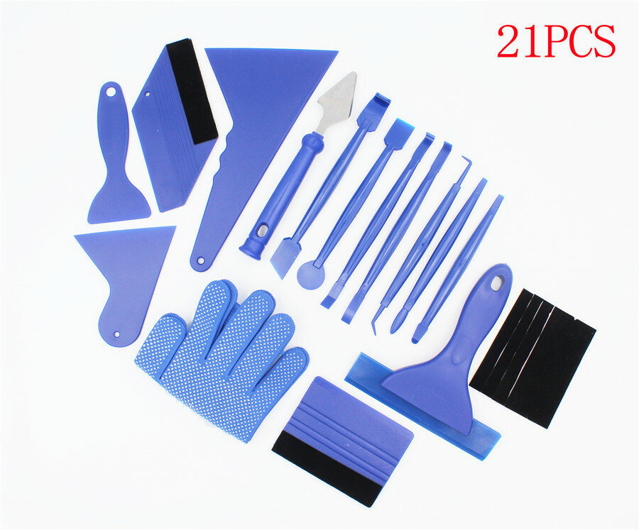 21-предметный набор инструментов для оклейки автомобиля виниловой пленкой, комплект для установки, инструмент для оклейк