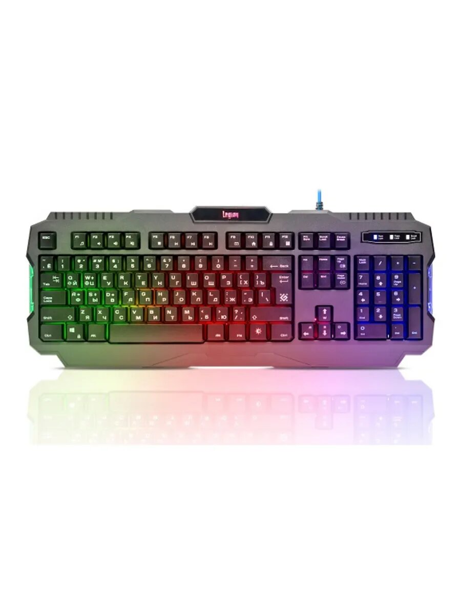 Клавиатура Defender GK-010DL черная, USB, подсветка, 104 клавиши