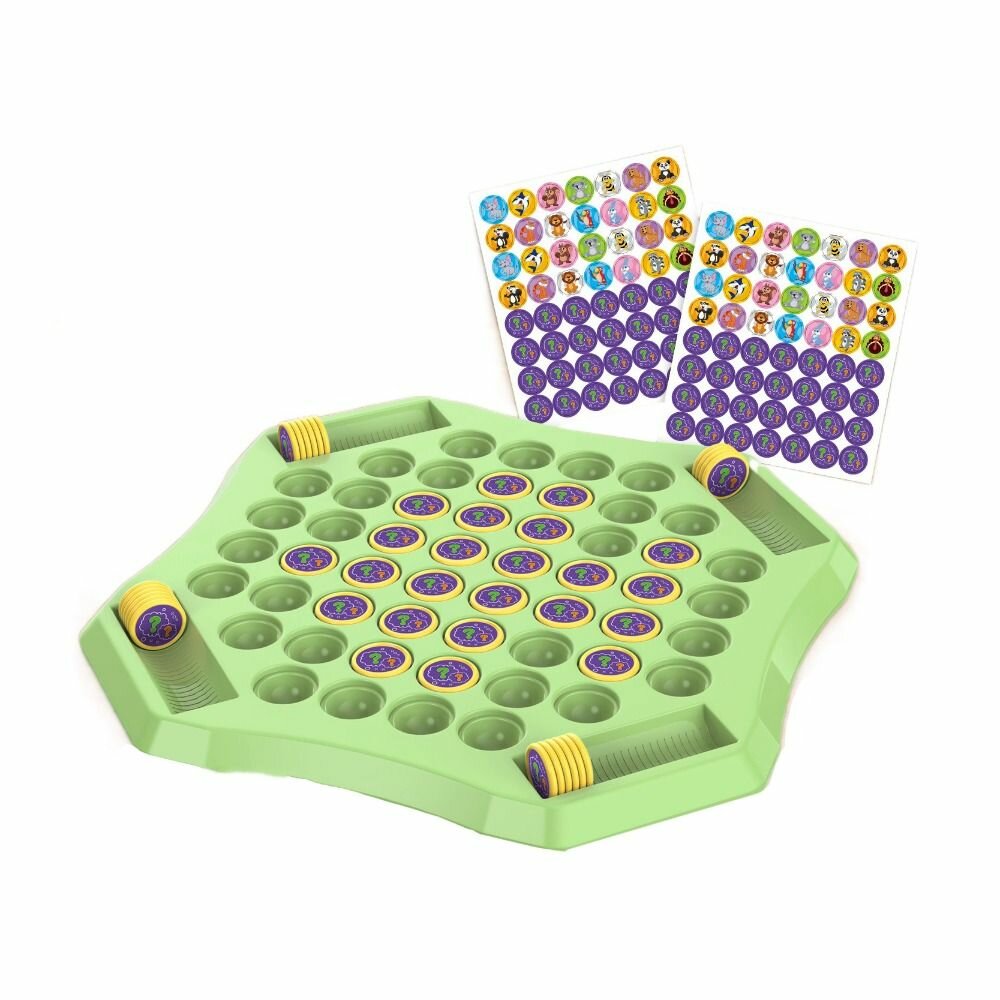 Концентрация Бинго, настольная головоломка с изображениями животных для детей от 3 лет, 2-4 игрока, материал ABS, зеленая, размер 31,5x31,5 см