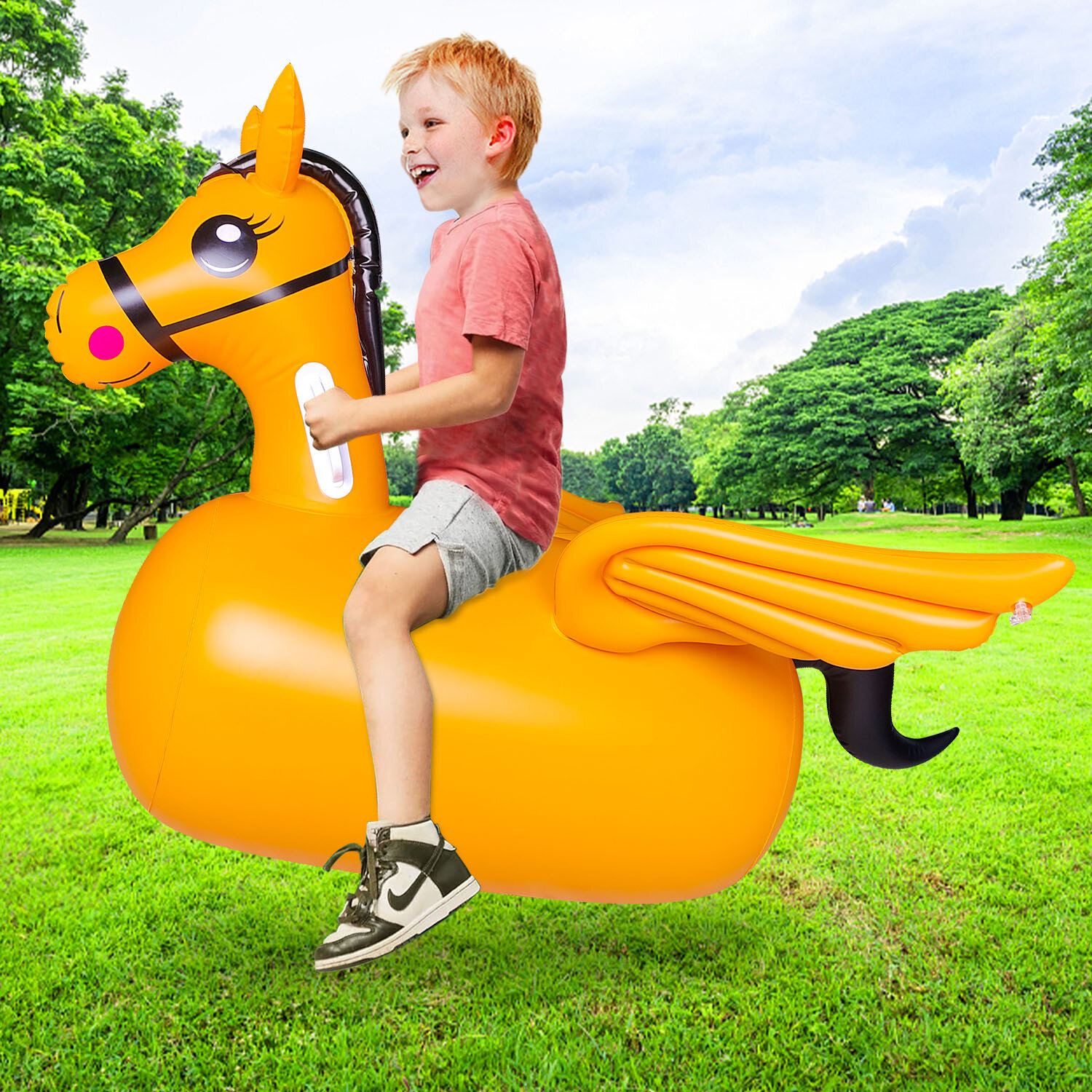 Новый надувной прыгающий лошадка из ПВХ, детская каталка, прыгающий единорог, надувная игрушка оптом
