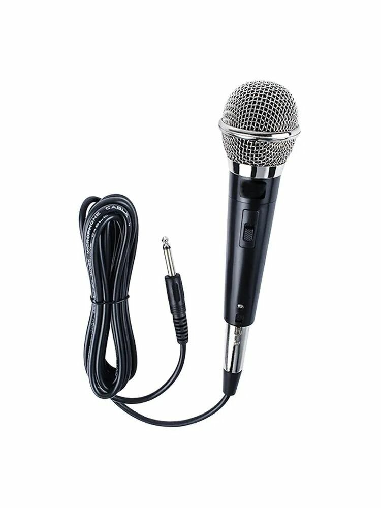Микрофон для живого вокала Микрофон для живого вокала и караоке, разъем 6.5мм, Длина линии 3 метра, черный