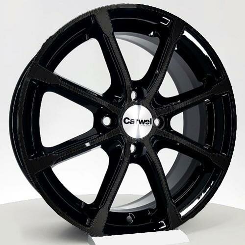 Диск автомобильный литой Carwel Бета 114 15x6 4x98 et35 dia58.5 Чёрный глянцевый