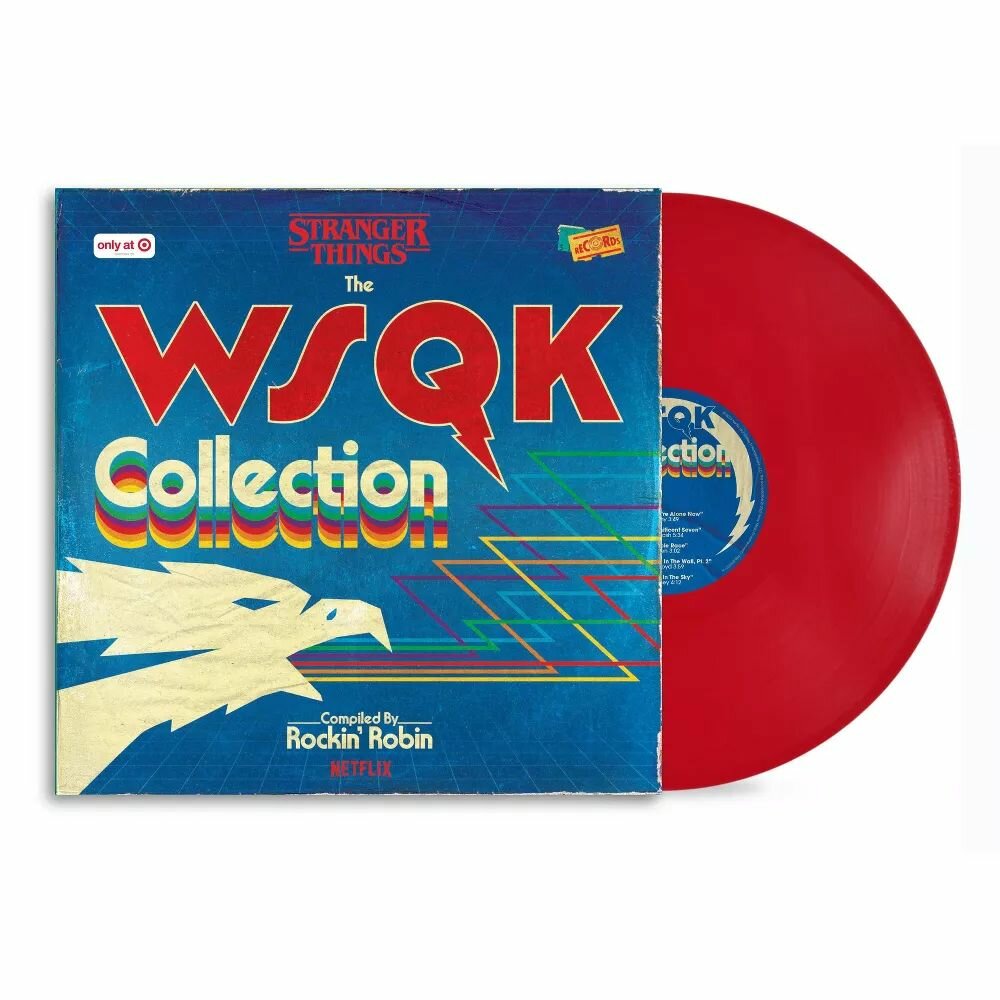 Очень Странные Дела: The WSQK Radio Collection OST (Rockin' Robin Red USA Limited Soundtrack) Красная Редкая Виниловая Пластинка из США + Постер, Саундтрек-Сборник Радио от Робин, Stranger Things 5