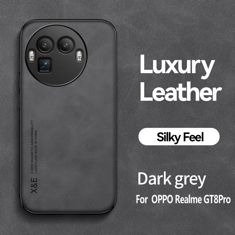 Чехол Для Realme GT 8 Pro/Реалми GT8 Про, soft touch, чехол-кардиомонитор, искусственная кожа, поликарбонат (PC), защита камеры, ударопрочный, усиленные углы, realme, Realme GT 8 Pro, dark gray,