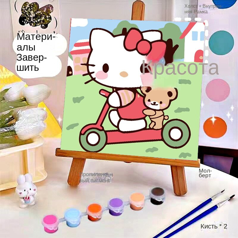 Цифровая картина маслом 20*20, аниме, раскраска маслом, ручная роспись маслом, декор для спальни.