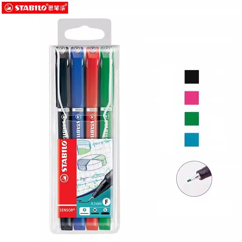 Гелевые ручки Stabilo 198, 0,3 мм, 4/6/8 цветов 4 Colors A