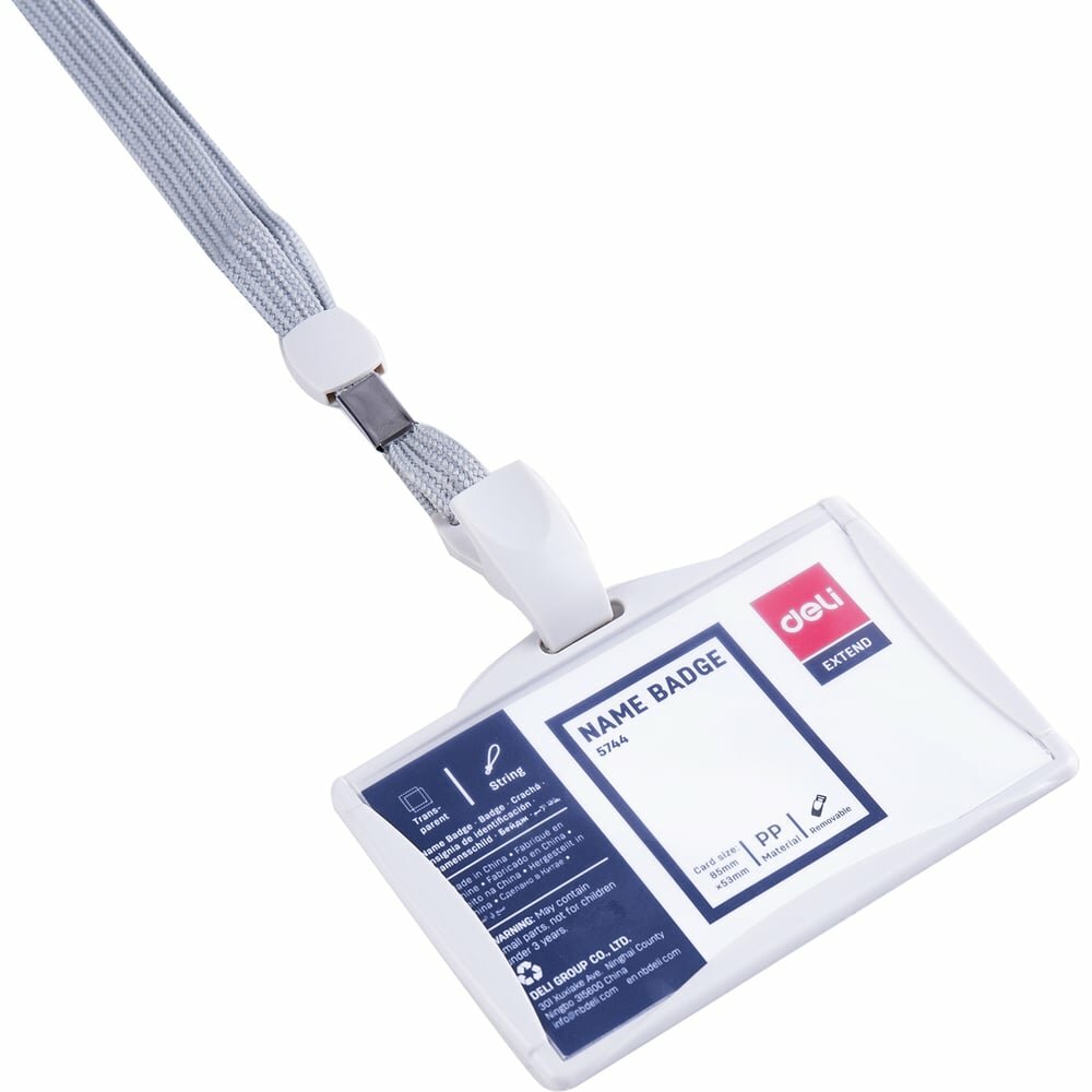 Горизонтальный бейдж для пропуска DELI E5744
