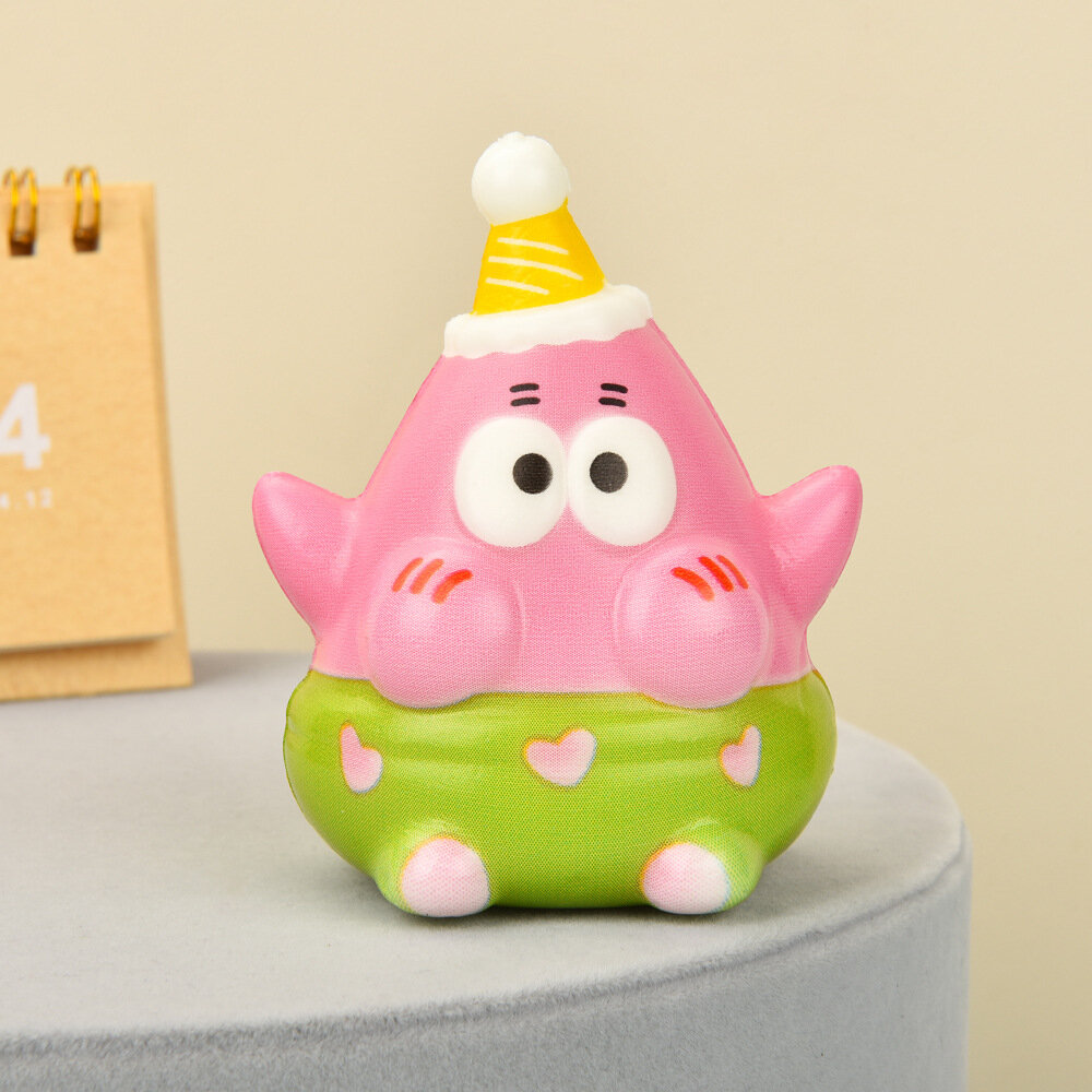 Мультяшная губка Dabao Pai Big Star медленно отскочила Sea D Star (сетчатая сумка)_8cm