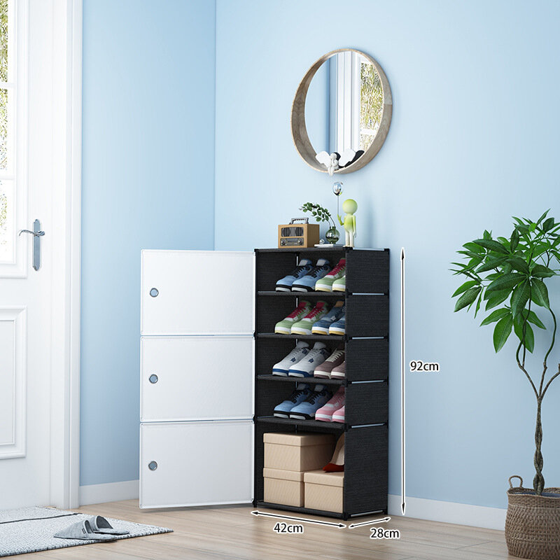 Многоярусная обувная полка для прихожей, прочная, пылезащитная, прозрачная полка для хранения обуви, простой обувной шкаф для хранения в общежитии.