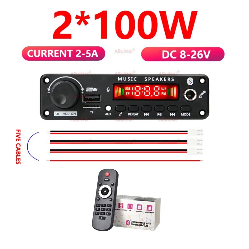 ARuiMei Bluetooth-усилитель 400Вт/200Вт с MP3-декодером 1PCS1