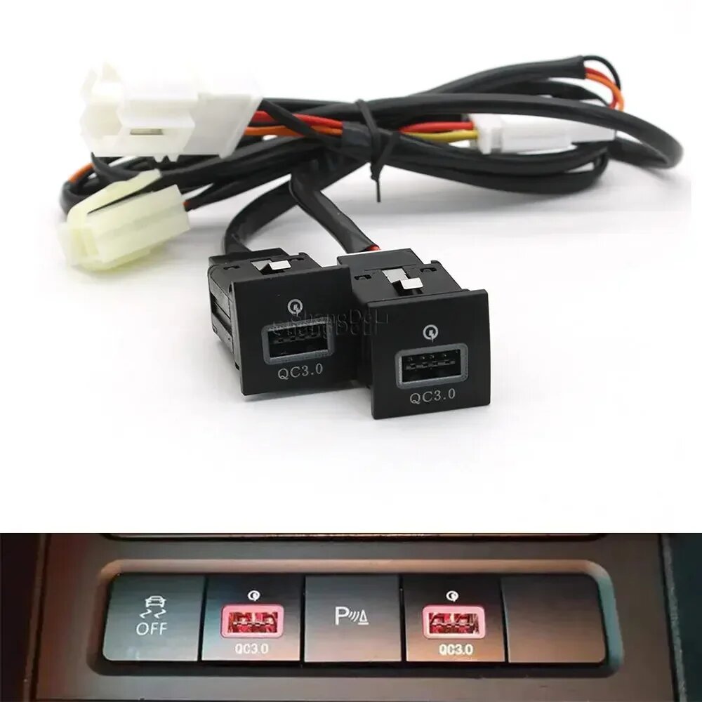 Автомобильное зарядное устройство для быстрой зарядки, 12 В/24 В, USB-разъем для зарядки, адаптер питания типа QC3.0 PD для Volkswagen Golf 6 MK6 Golf V Jetta Scirocco