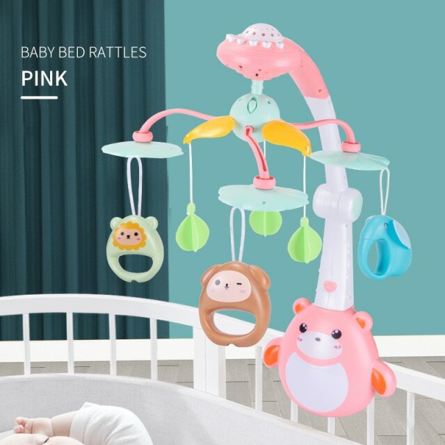 Мобильный музыкальный набор кровати колокольца Светлая игра Дети Образование Детская кровать Коляска 0 Новорожденный 12 месяцев Игрушки для девочек Детская коляска и мобильный ()