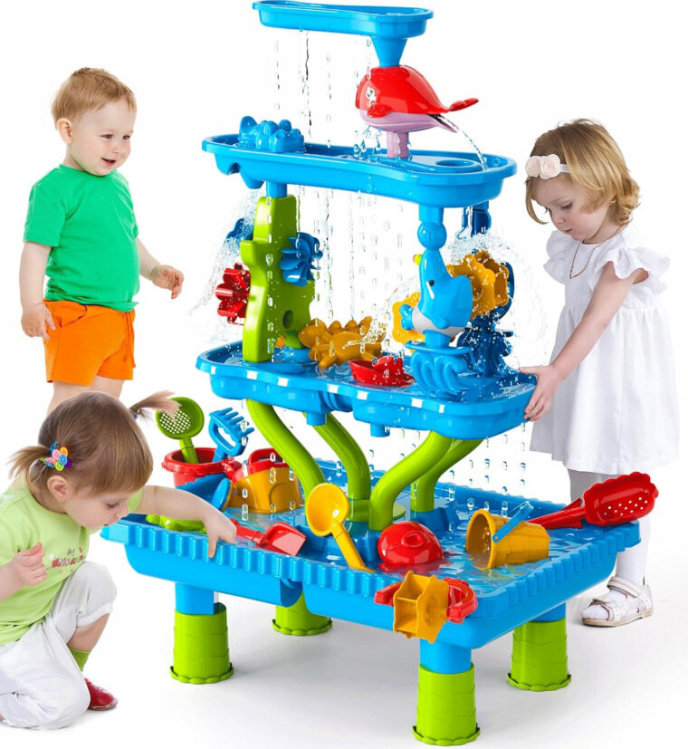 Детский водяной занавес, водопад, игровой стол, водный бассейн, песочный стол, многофункциональная пляжная игрушка для дома и улицы, ручная тележка, самосвал
