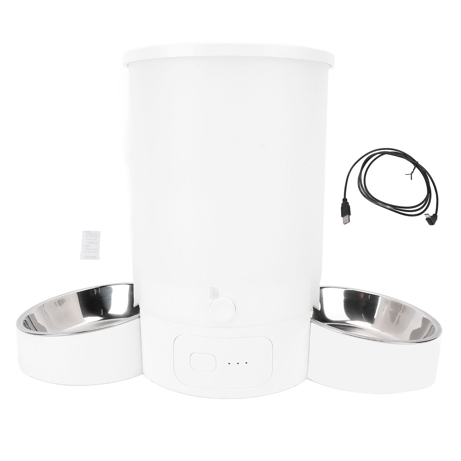 Автоматическая кормушка для двух кошек, 3 л, с точным дозированием корма, таймером, Wi-Fi 2,4 ГГц, функцией записи голоса и управлением через приложение.