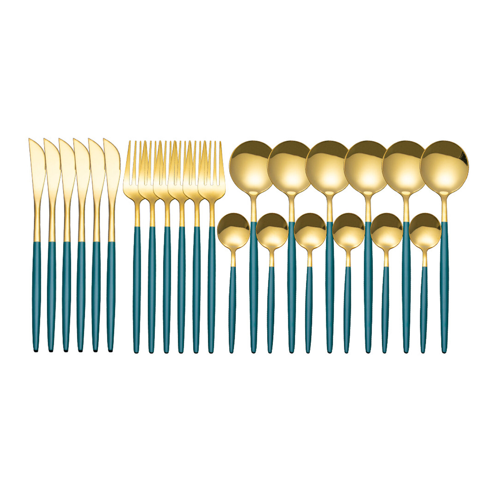 Набор посуды из нержавеющей стали 24 штуки, кухонный прибор, нож, ложка, плоская посуда, посуда для стола, серебристая посуда, цвет: Белый Золото; Белый Серебро; Розовый Золото; Розовый Серебро; Черный Золото; Черный; Черный Серебро; Красный Золото;