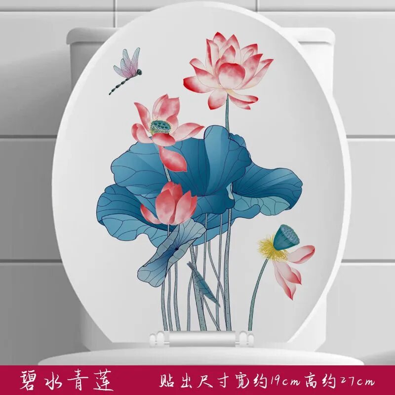 Картинные наклейки для ванной и туалета: цветы, бабочки, влагостойкие стикеры для декора санузла