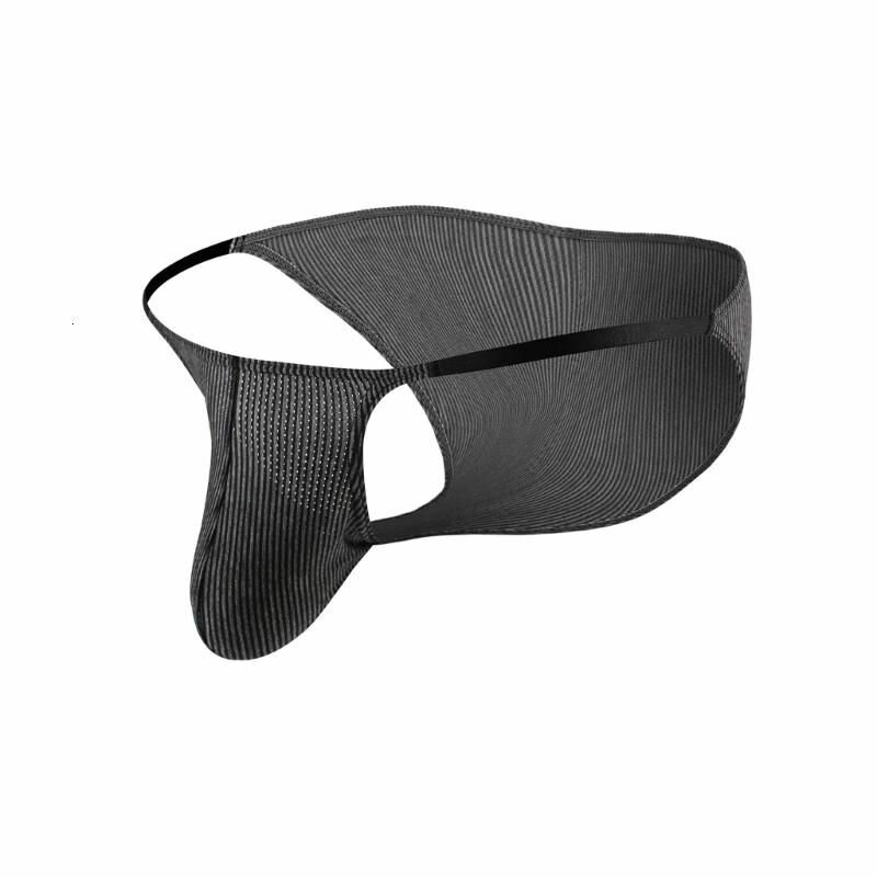 Мужские стринги, удобные трусы с мешочком, низкая посадка, бикини-трусы, Черный - M