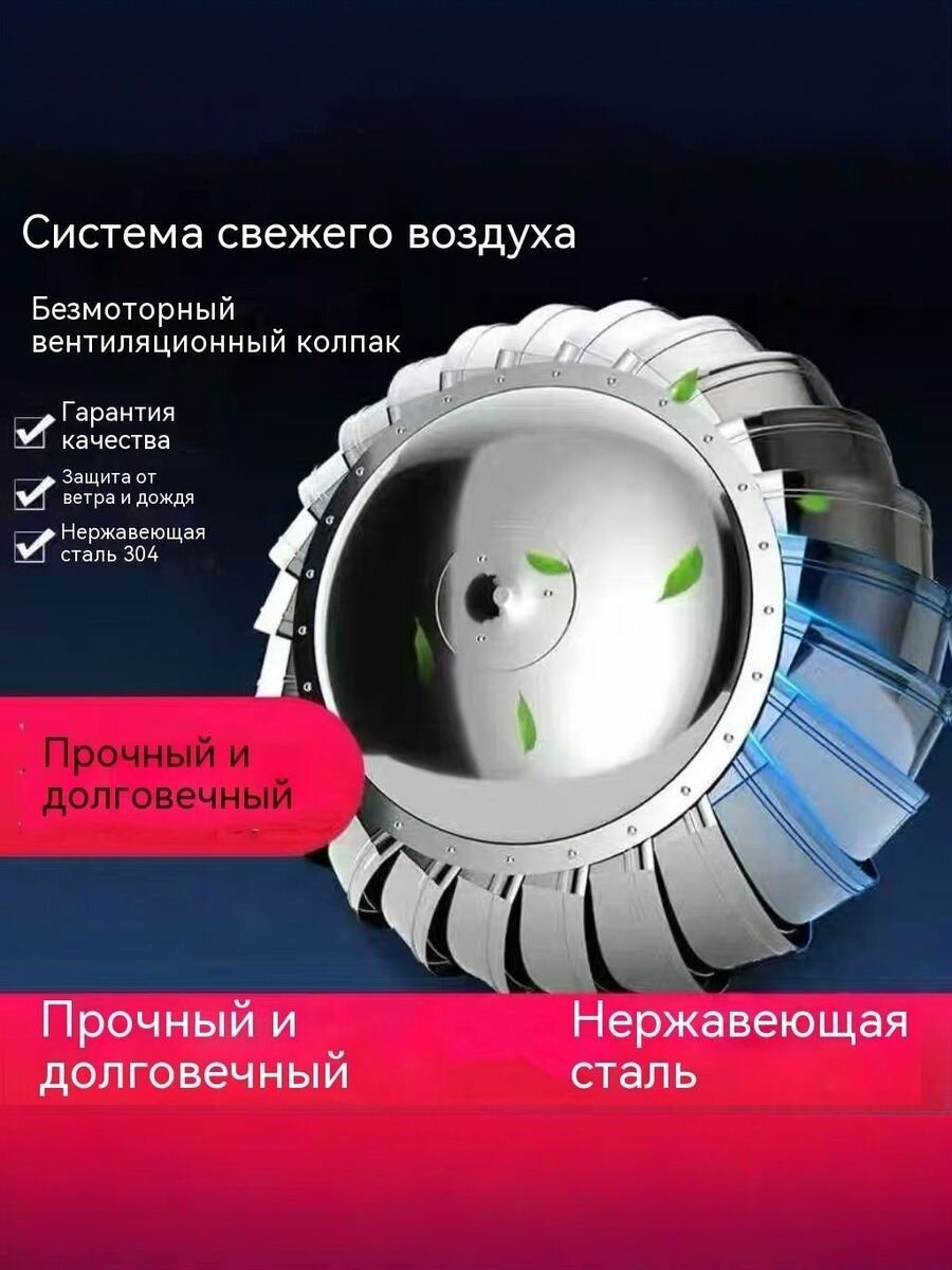 Турбодефлектор нержавеющая сталь, дефлектор для вентиляции, внутренний диаметр 110 мм