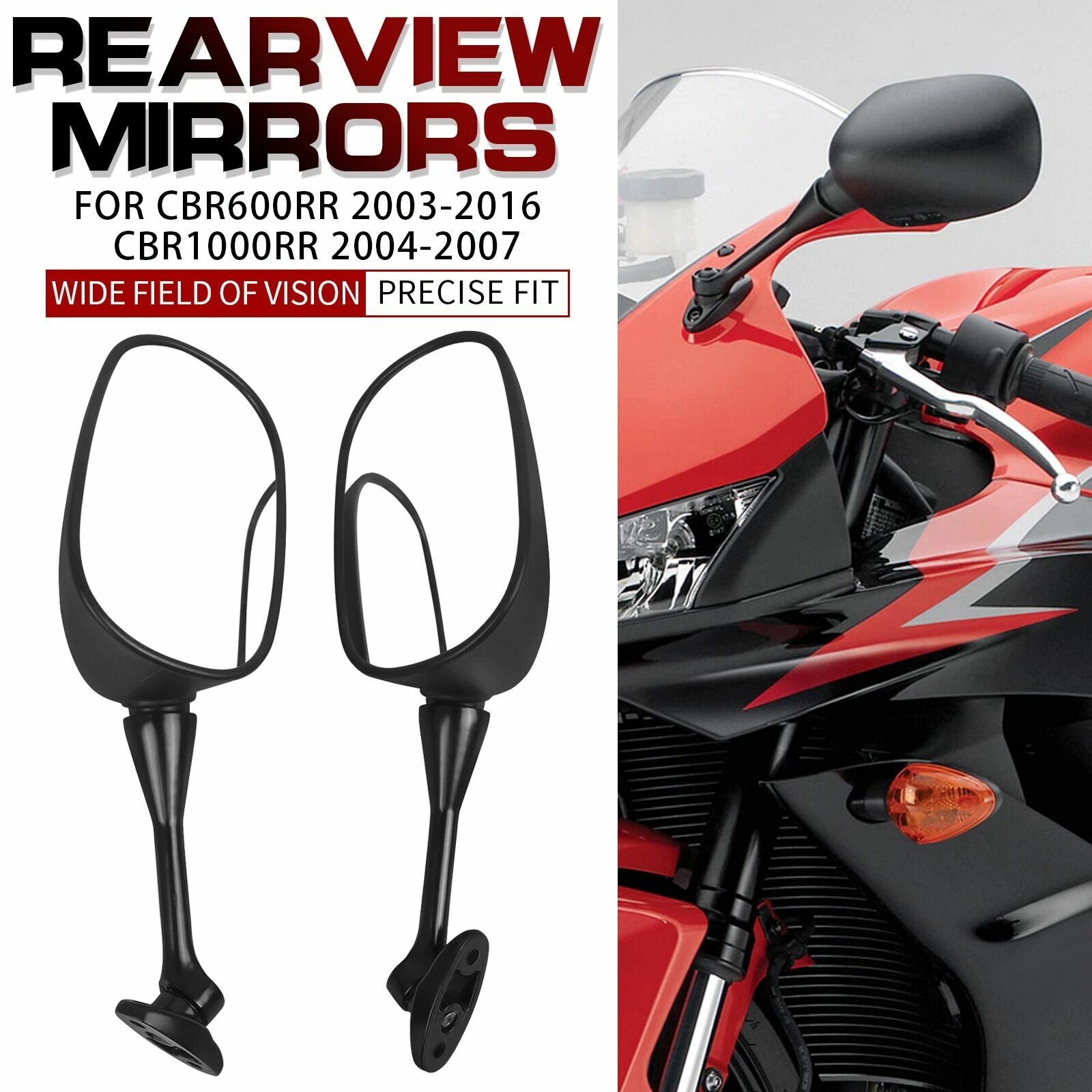 Зеркала заднего вида мотоцикла Honda CBR600/1000RR, Suzuki GSX-R600/750