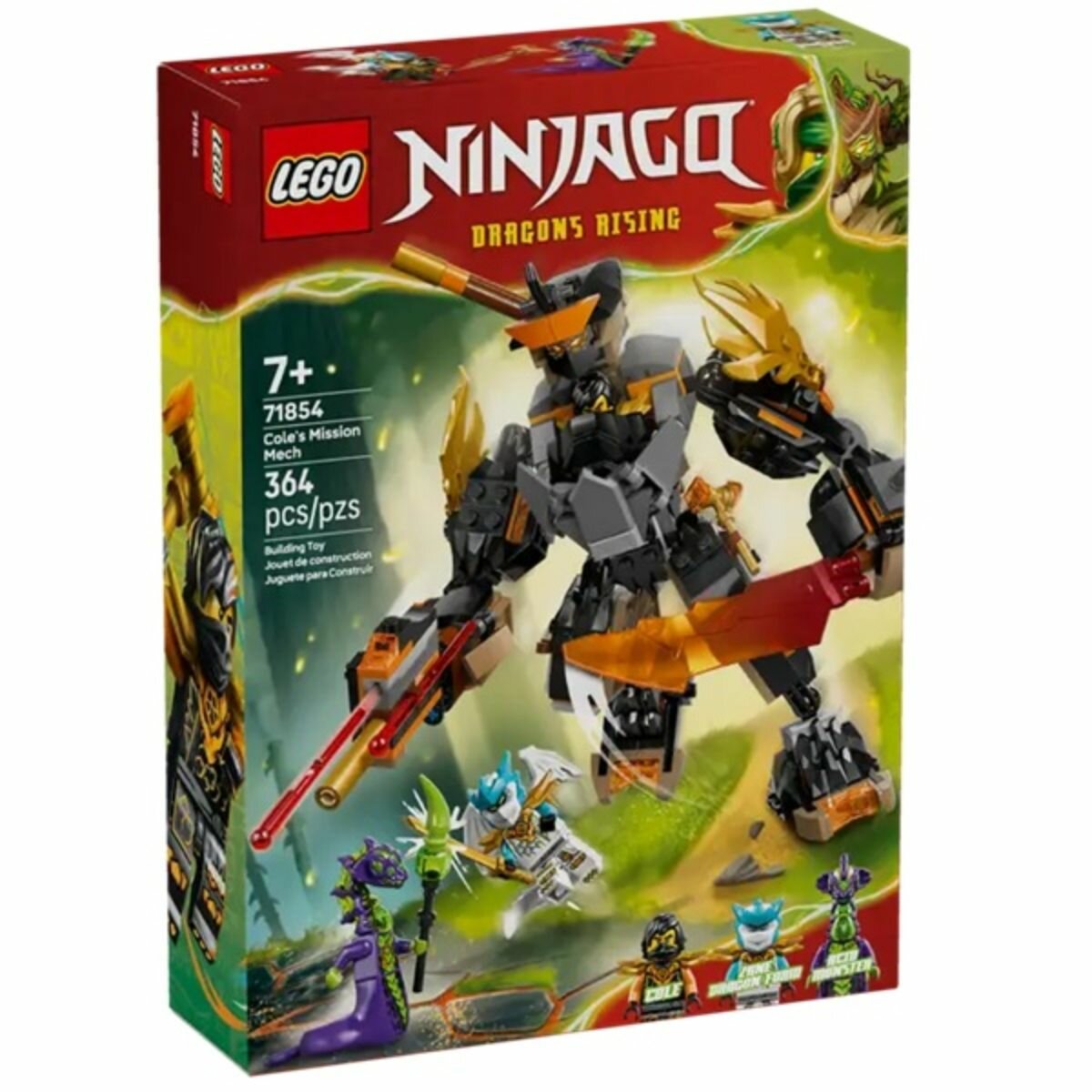 71854 Пластиковый Конструктор Lego Ninjago 71854 Cole's Mission Mech Мех Коула и дракон Зейн