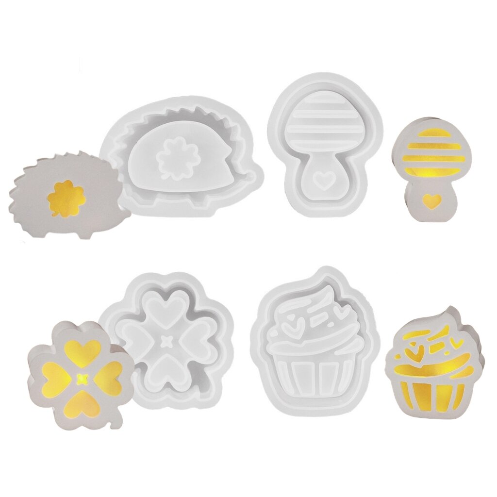 Набор из 4 частей, сделай сам кристалл эпоксидная смола гипс цементный полый силуэт лампа зеркало силиконовая форма