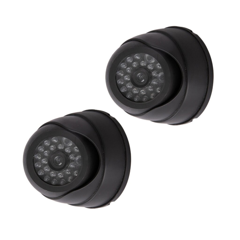 2 универсальные полусферические камеры наблюдения высокой точности для помещений и улицы со светодиодными мигающими лампочками, тип батареи-черный