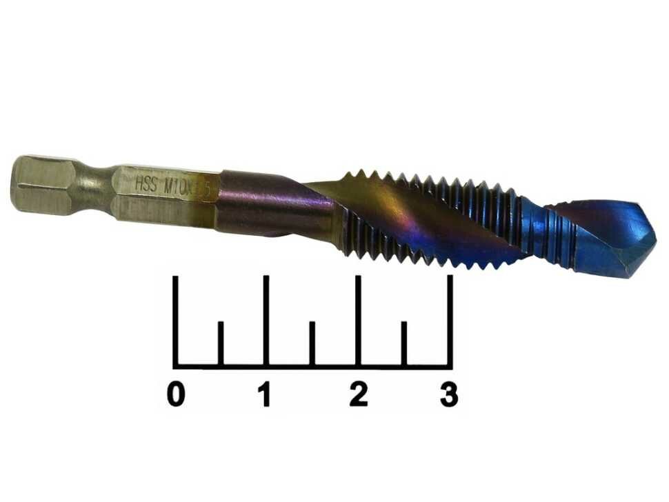 Сверло-метчик М10*1.5*72 HSS Blue