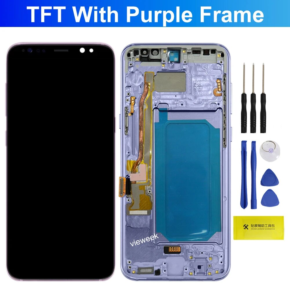 S8 + TFT ЖК-экран с рамкой в сборе для Samsung Galaxy S8 Plus G955F G955FD Замена сенсорного ЖК-дисплея TFT Gold Frame