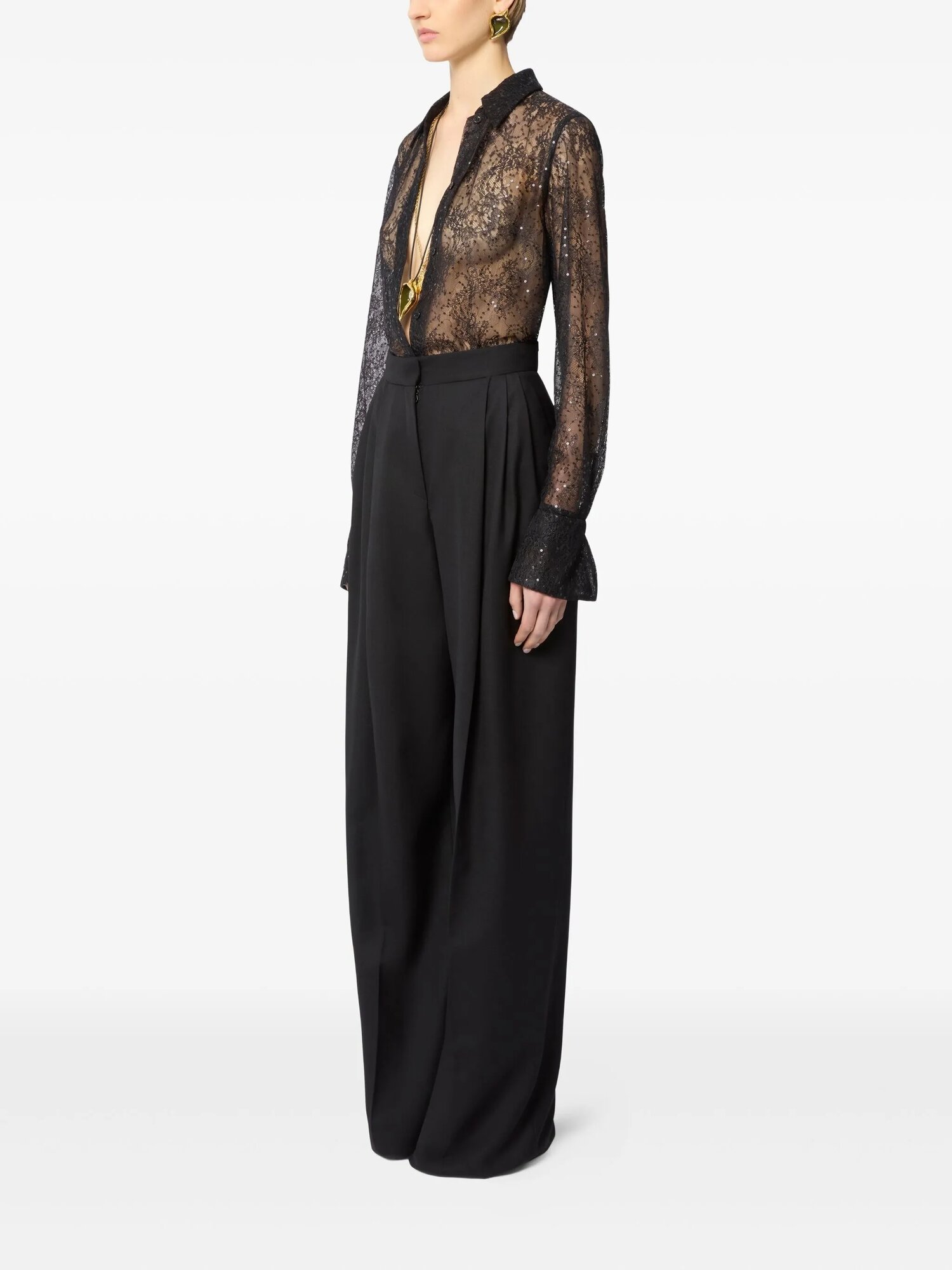 Рубашка NINA RICCI, размер 42, black / black — фото 1