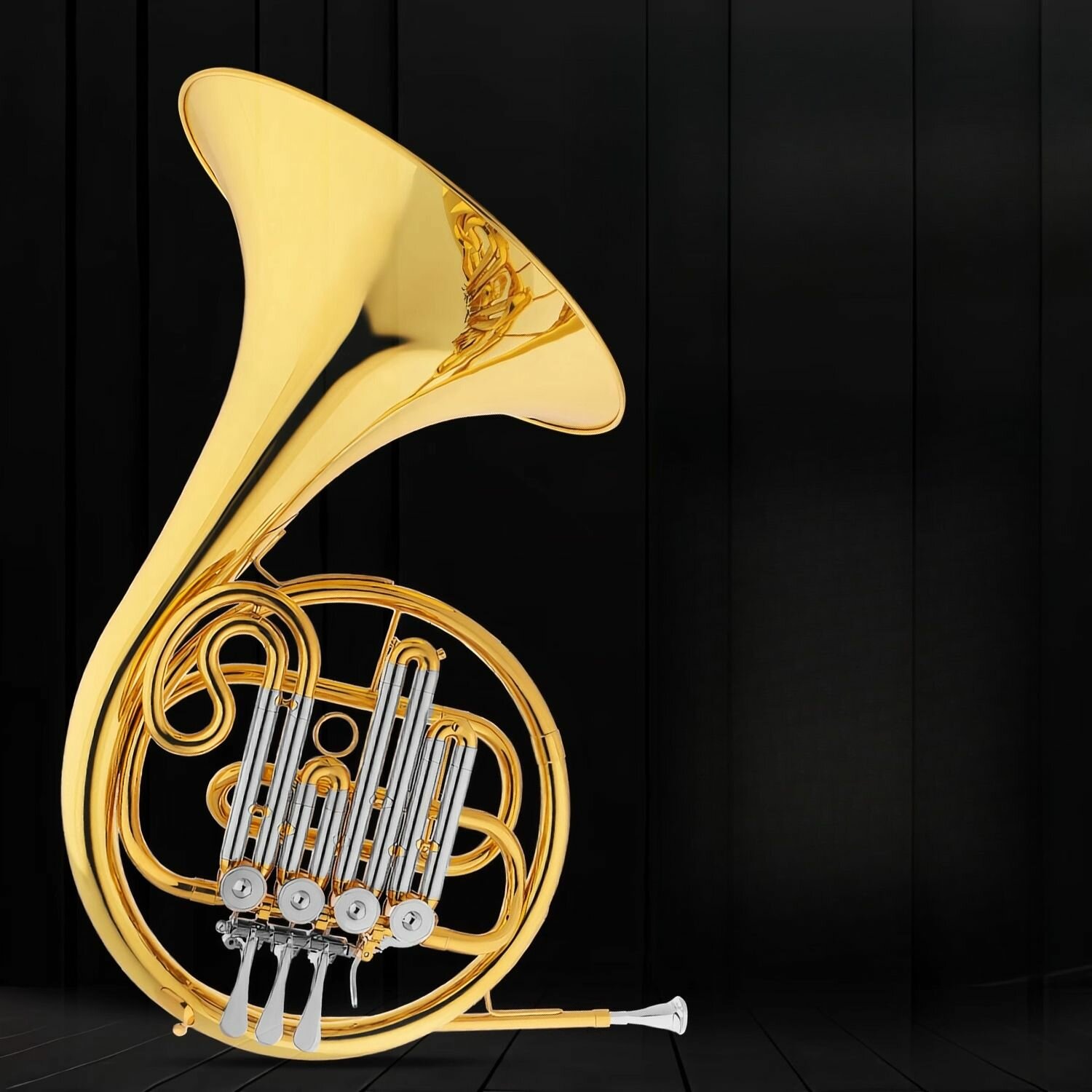 Валторна в строе B-F с тремя клавишами, четырьмя клавишами, однорядная, двухрядная