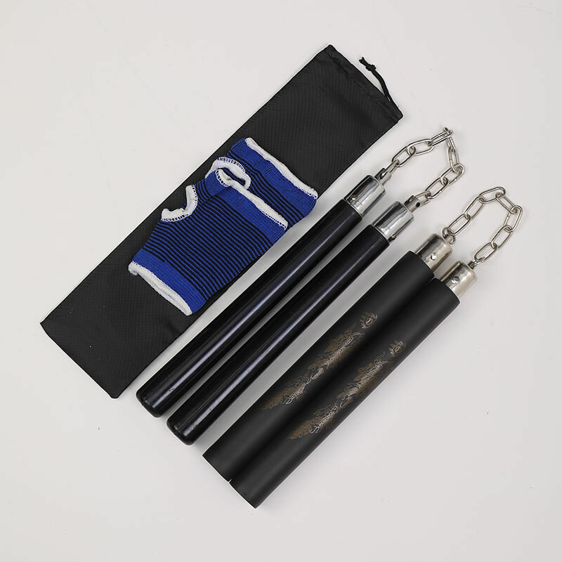 Твердые резиновые двухсекционные нунчаки Брюса Ли, практичные двухсекционные нунчаки, тренировочные двухсекционные нунчаки из нержавеющей стали