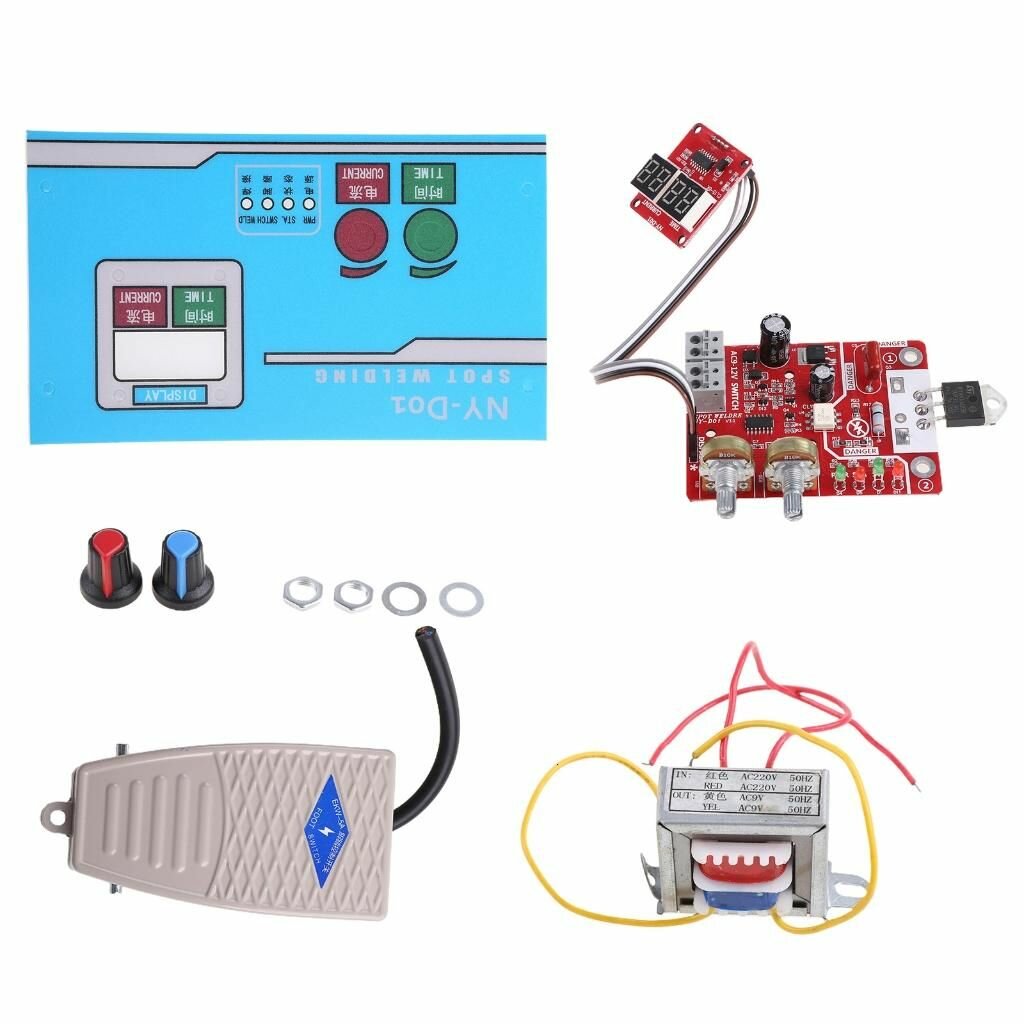 Цифровой дисплей DIY Контроллер NY-D01 Плата управления сварочным аппаратом для сварки одиночных элементов Легкий, - Ножной выключатель 220V40A