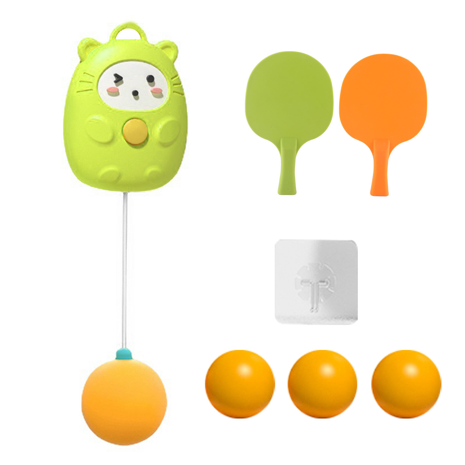 Детский подвесной настольный теннис для дома, милый подвесной тренажер для настольного тенниса, портативный набор, игрушка для пинг-понга для детей, игрушка для взаимодействия родителей и детей, зеленый.