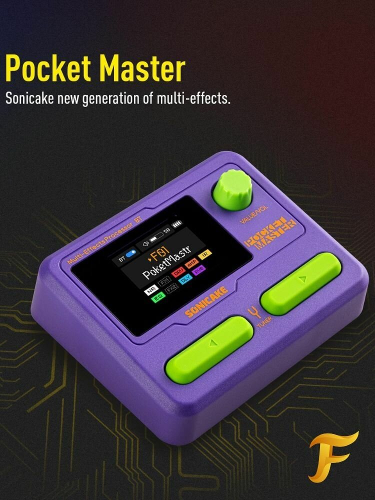 Sonicake Pocket Master Портативная мультигитарная педаль эффектов, более 100 встроенных эффектов