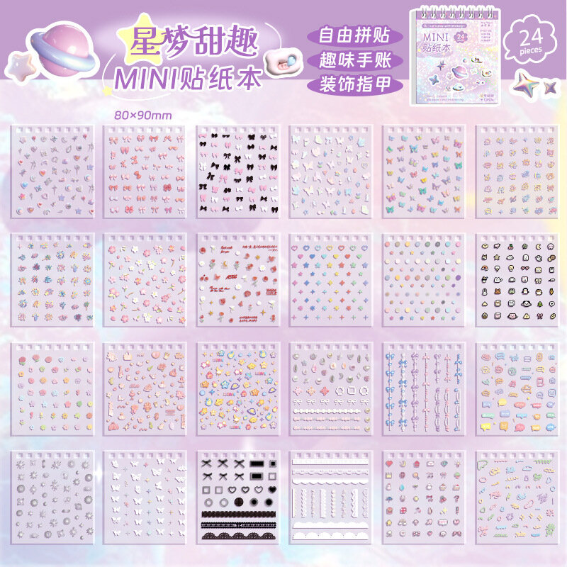 2026 Новейшие наклейки Kaba Bear Coil Mini Guka, детский журнал, наклейки для девочек, мультяшный декор, узоры, материал наклеек