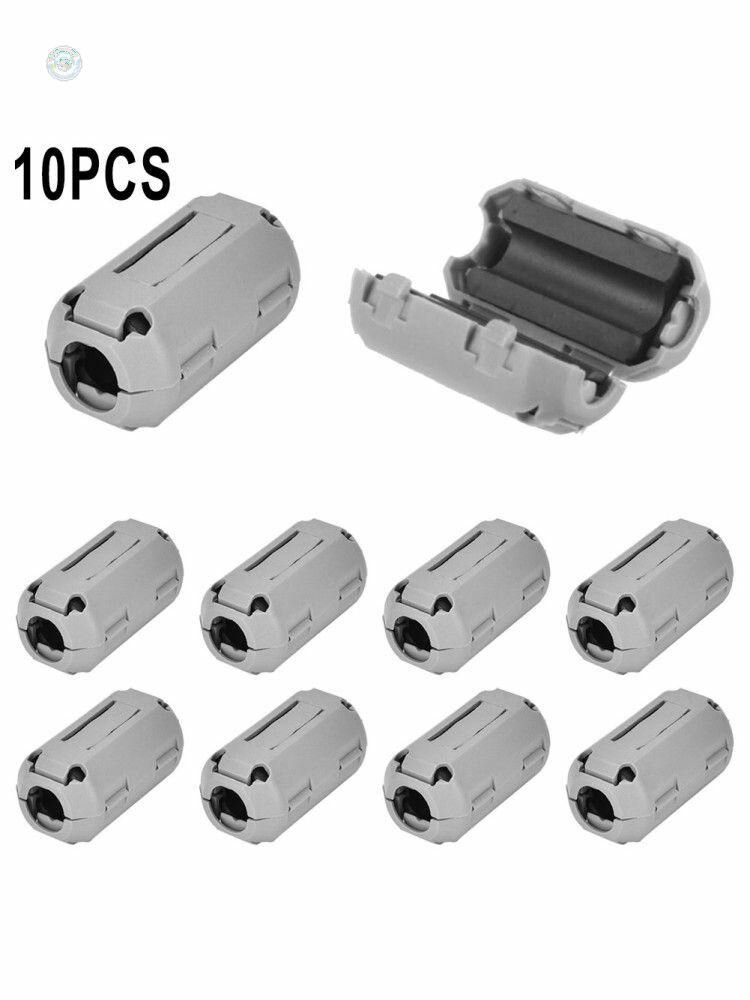 Ферритовое кольцо для подавления шума 5 мм, 10 шт, компактный EMI-фильтр для USB, аудио, видео и сетевых кабелей, простое крепление, улучшение сигнала без инструментов