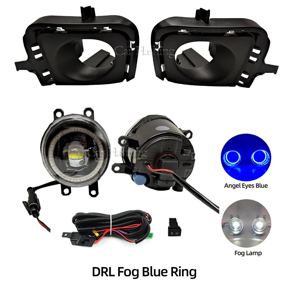 Автомобильный светодиодный противотуманный фонарь для Toyota Prius C Aqua 2012 Blue Ring Fog Set