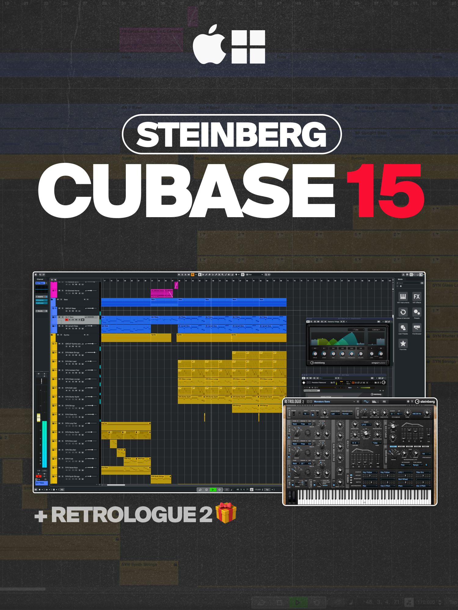 Steinberg Cubase LE 15 (Лицензионный ключ активации) для Windows & MacOS